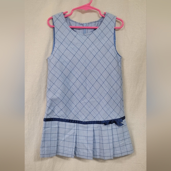 Girl Connection | Dresses | Girls Size 5 Blue Plaid Jumper Dress | Poshmark